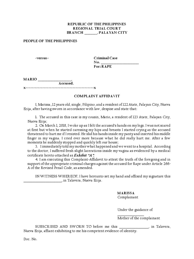 Complaint Affidavit | PDF | Affidavit | Criminal Law