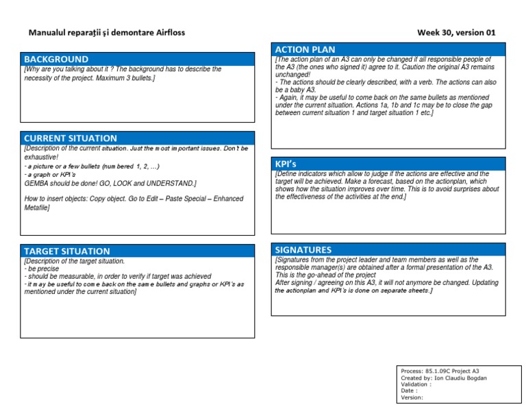 A3 Project Management Template | PDF | Business