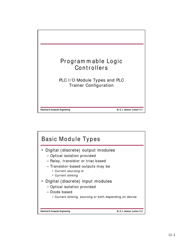 Programmable Logic Controllers: PLC I/O Module Types and PLC Trainer ...