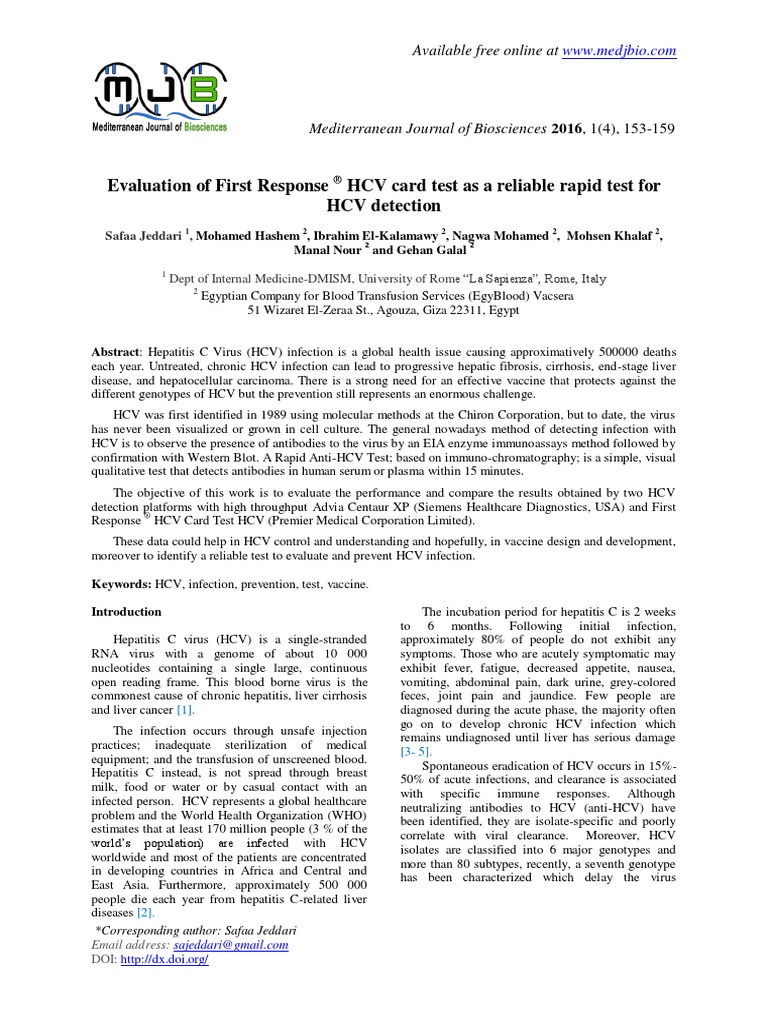 HCV Research Paper PDF | PDF | Hepatitis C | Infection