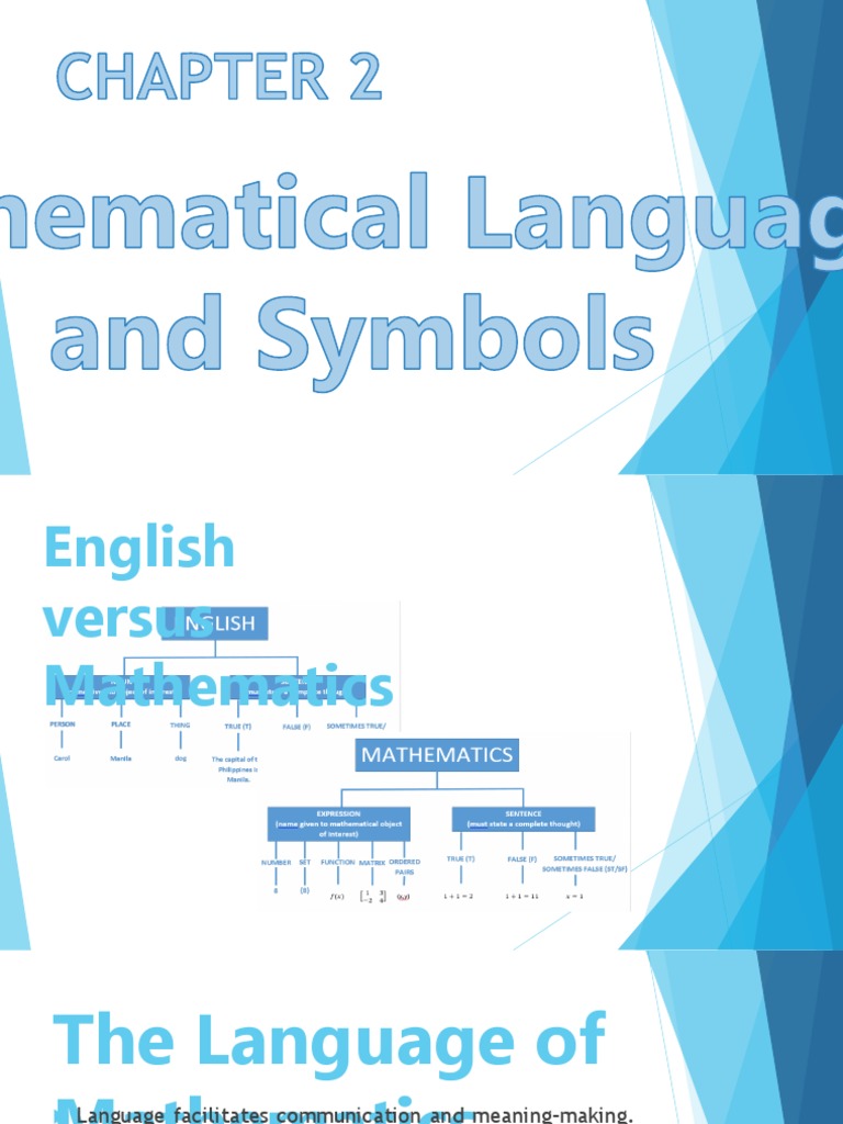 Chapter 2 Mathematical Language and Symbols | PDF | Multiplication | Mathematical Logic