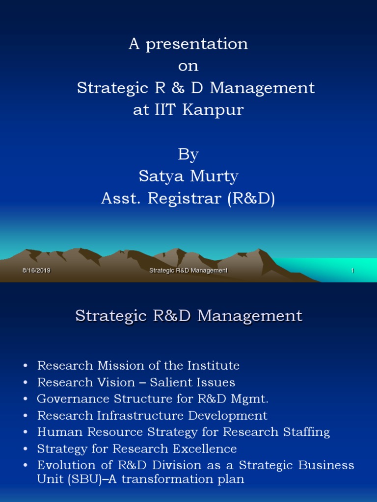 R&D Reforms (Presentation From KVSM) | PDF | Cheque | Banks