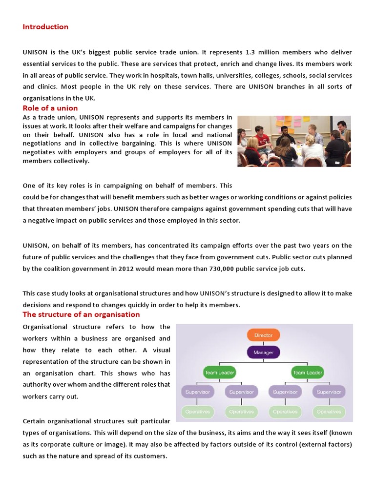 760 Unison Developing Responsiveness Through Organisational Structure ...