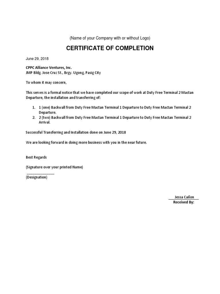 Certificate Of Completion CPPC Alliance Ventures Inc PDF