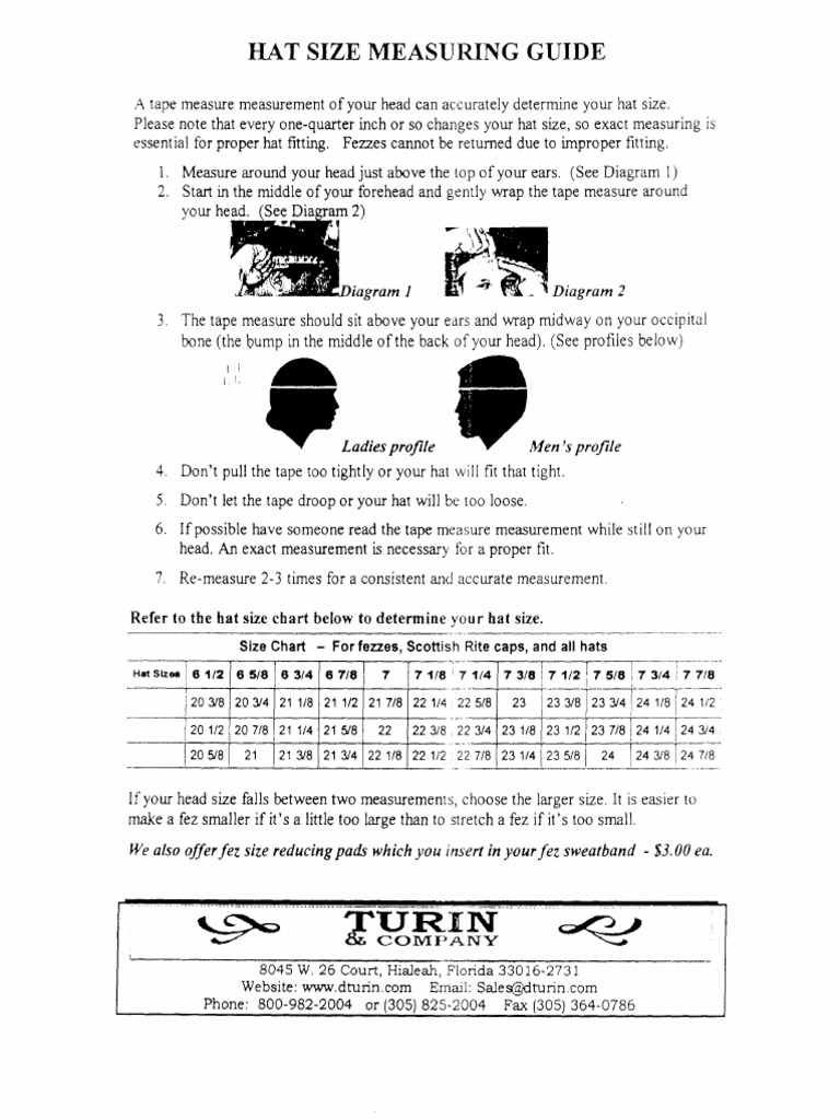 TTTR - XNR: Hat Size Measurung Guide | PDF