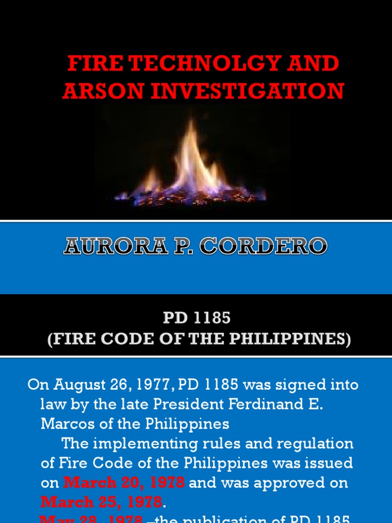 Fire Technology and Arson Investigation. Power Point Presentation | PDF | Combustion | Fuels