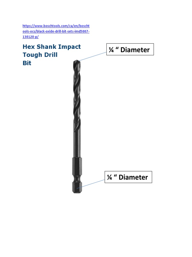 " Diameter: Hex Shank Impact Tough Drill Bit | PDF | Technology ...