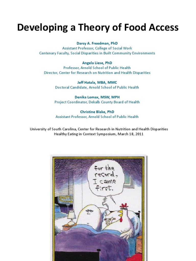 Developing A Theory of Food Access: Darcy A. Freedman, PHD | PDF ...