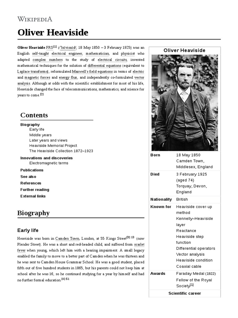 Oliver Heaviside | PDF | Force | Physics