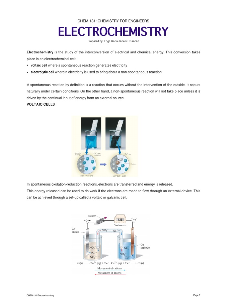 Energy Conversion in Voltaic Cells | PDF | Redox | Electrochemistry