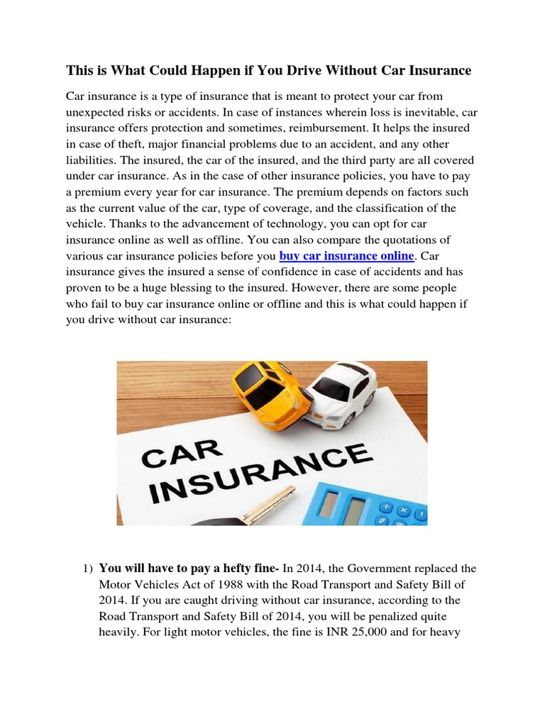 This Is What Could Happen If You Drive Without Car Insurance | PDF ...