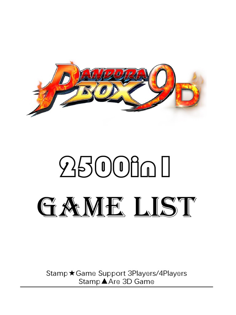 Pandora Box 9d 2500in1 | PDF