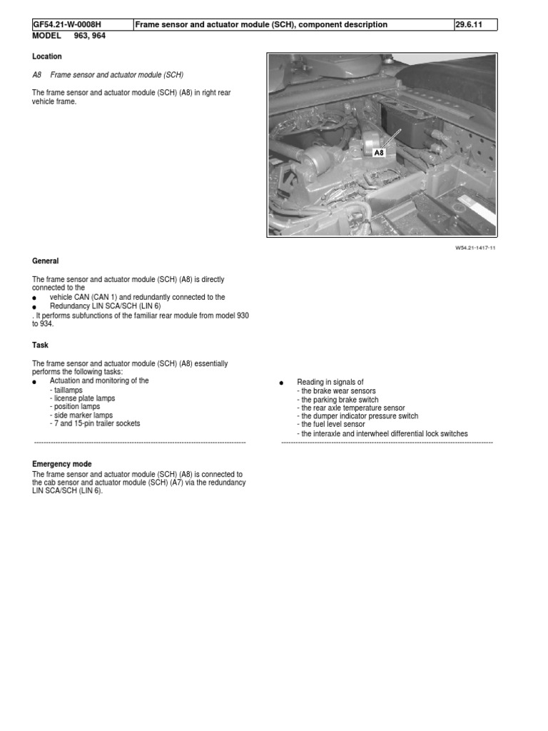 Frame Sensor and Actuator Module (SCH), Component Description PDF | PDF
