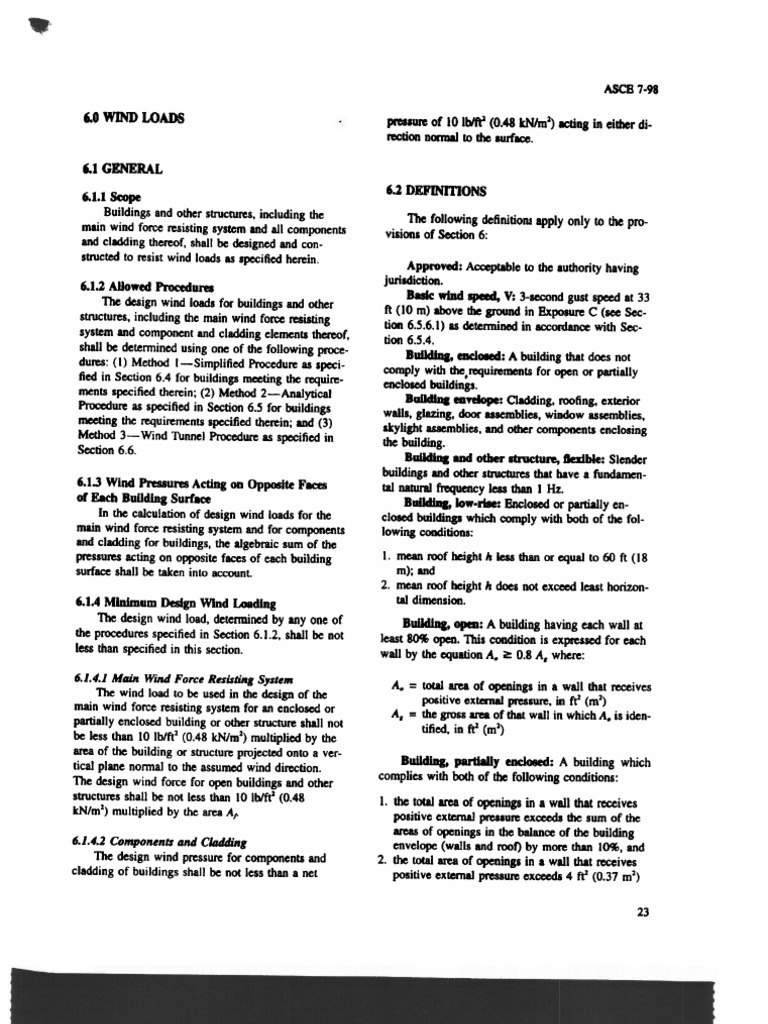 Asce7 98 | PDF | Architectural Elements | Building Engineering