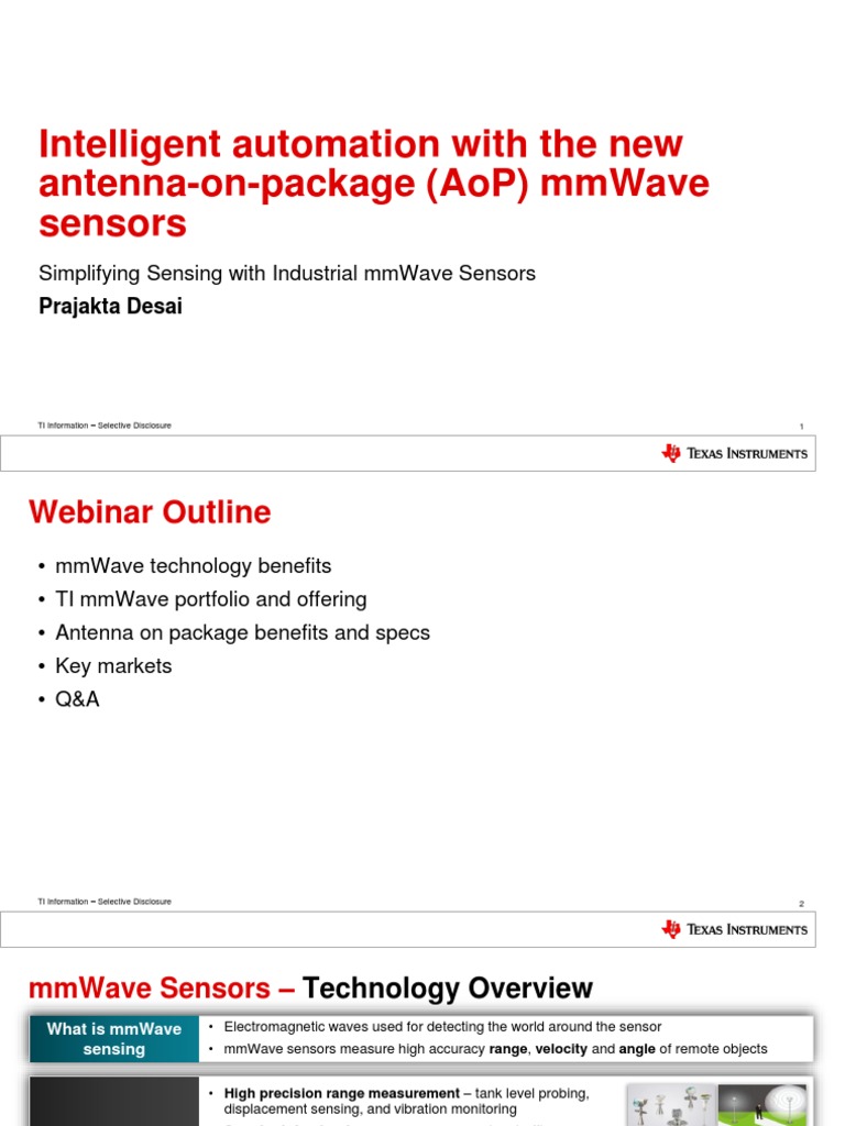 mmWave Sensors: TI's AoP Innovations | PDF | Extremely High Frequency ...