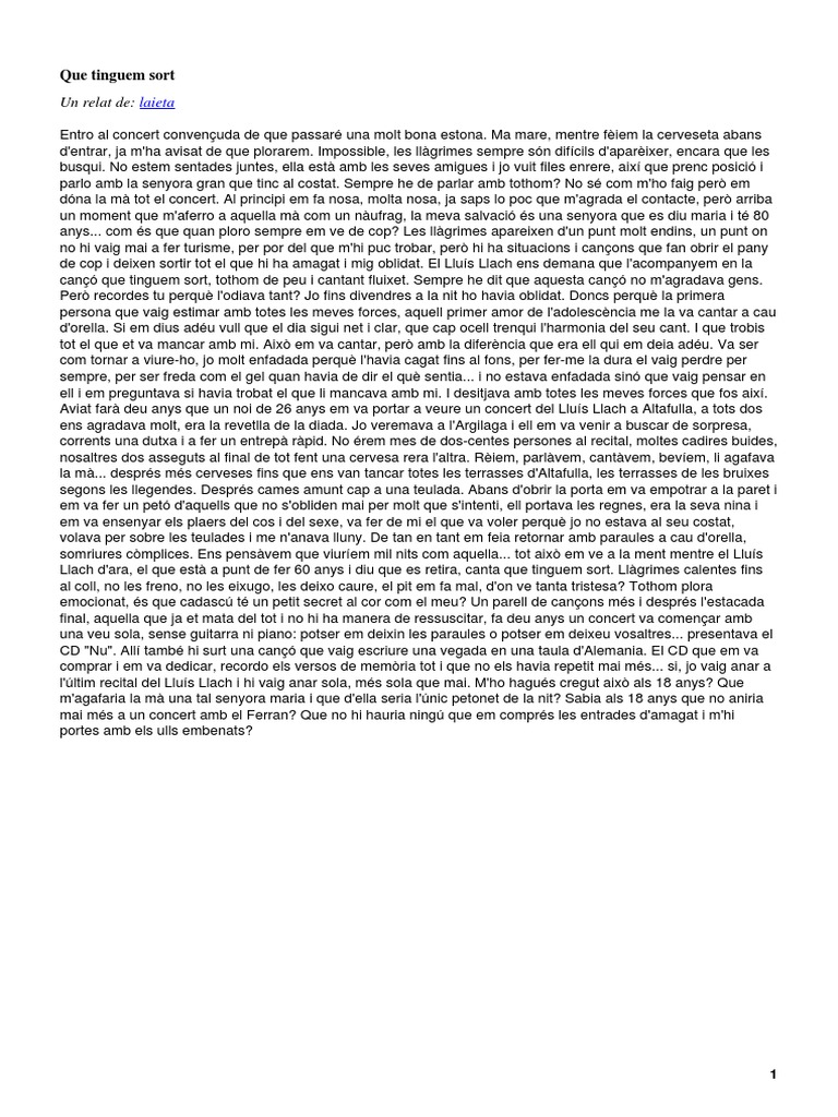 Que Tinguem Sort PDF | PDF