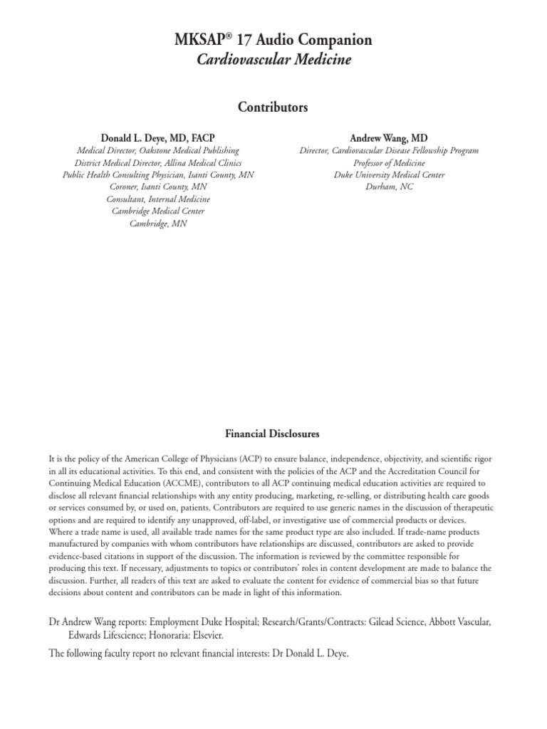 MKSAP 17 Audio Companion 2015 - PDF File - Cardiology PDF | PDF ...