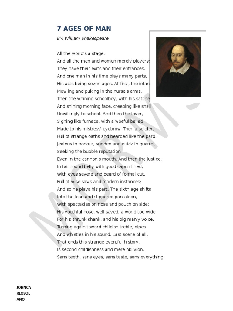 Seven Ages of Man by Shakespeare | PDF | Classics