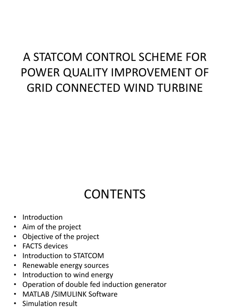 A Statcom Control Scheme For Power Quality Improvement of Grid ...
