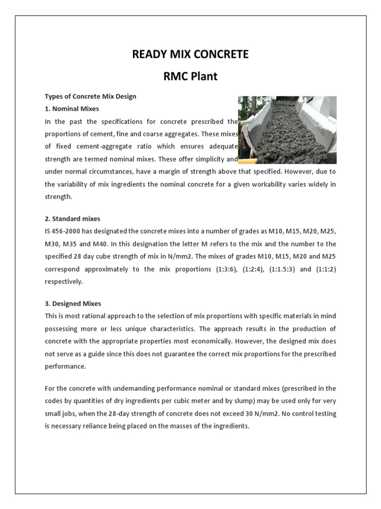 Ready Mix Concrete | PDF | Concrete | Civil Engineering