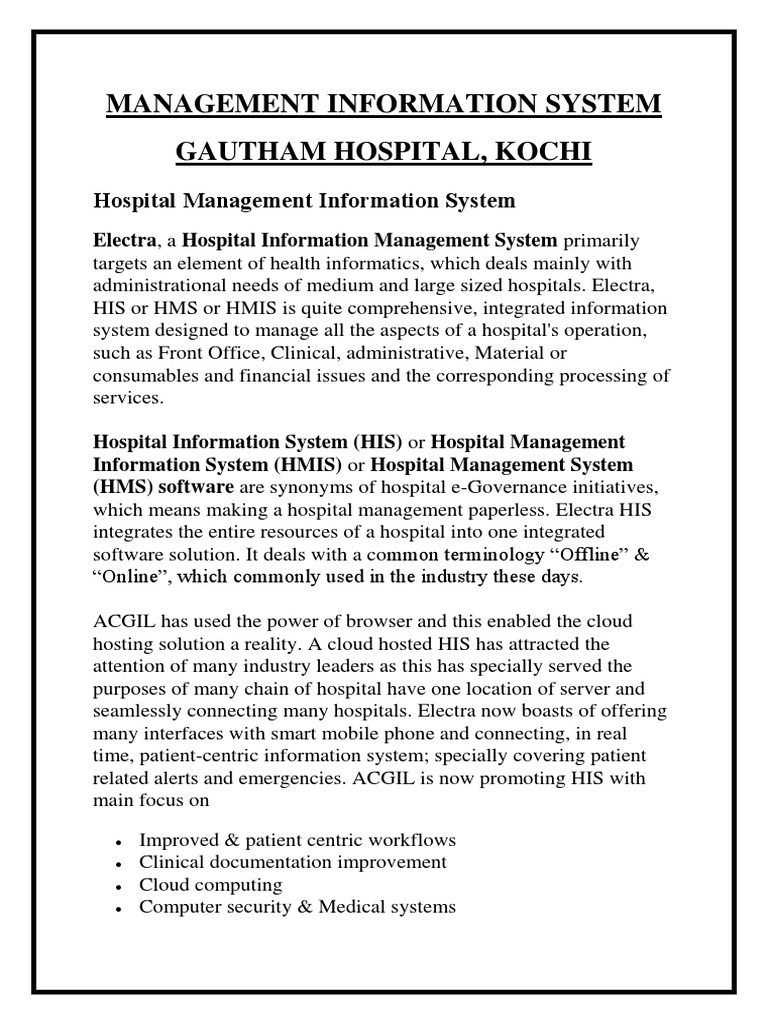 Management Information System | PDF | Health Informatics | Electronic ...