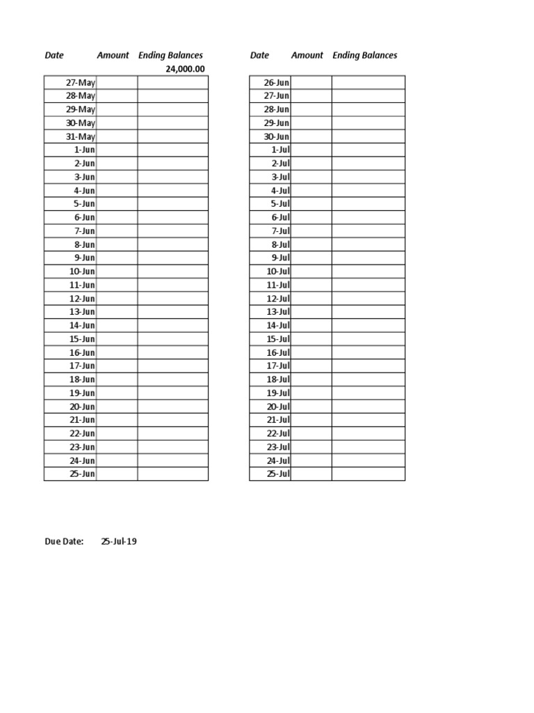 Date Amount Ending Balances Date Amount Ending Balances | PDF