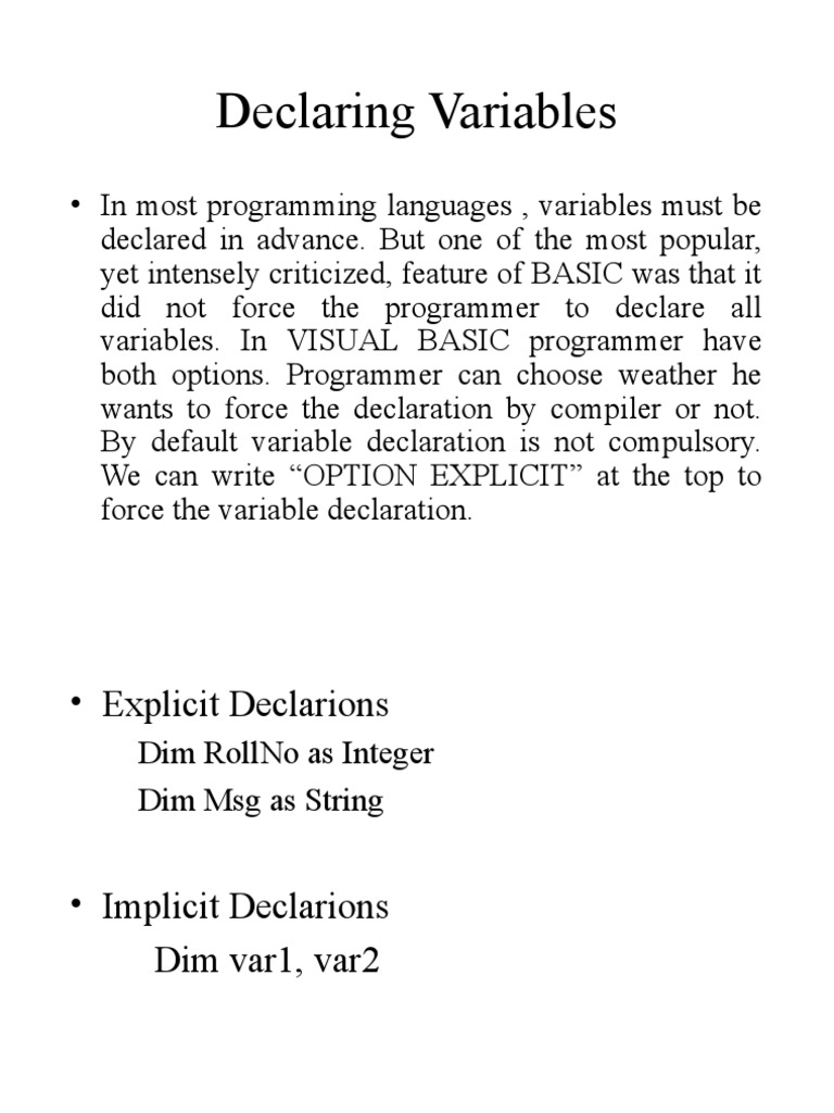 Introduction To VB | PDF | Array Data Type | Parameter (Computer ... Introduction To VB | PDF | Array Data Type | Parameter (Computer ...