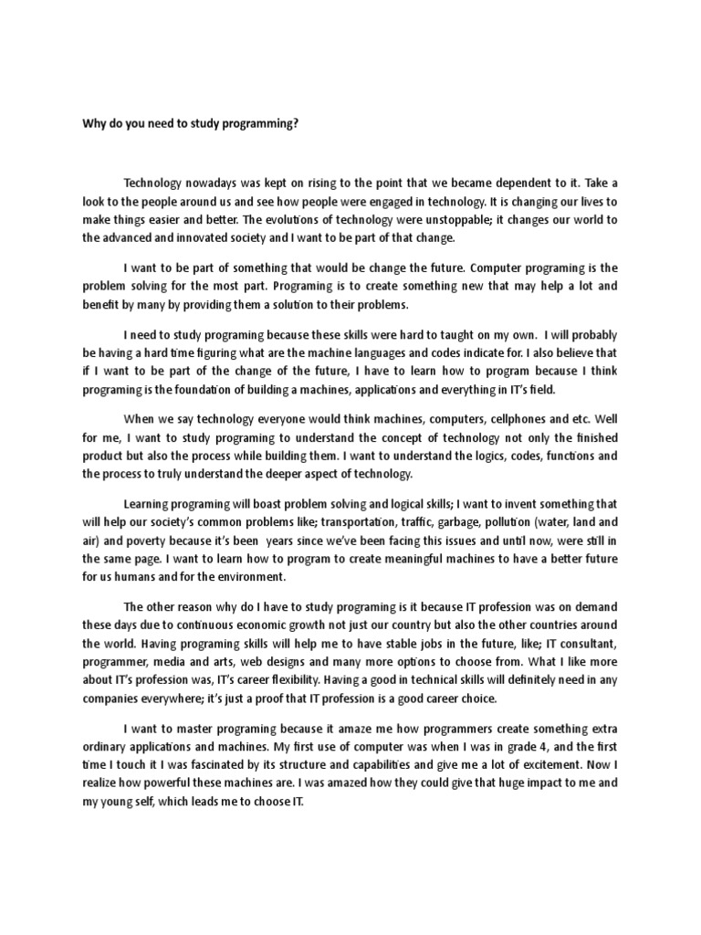 Why To Study Programming? | PDF | Programmer | Computer Programming