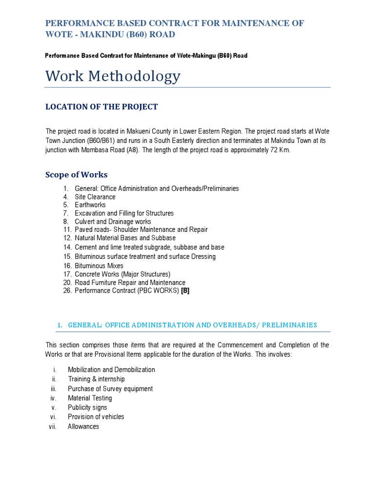 Work Methodology, Road Works | PDF | Road | Concrete