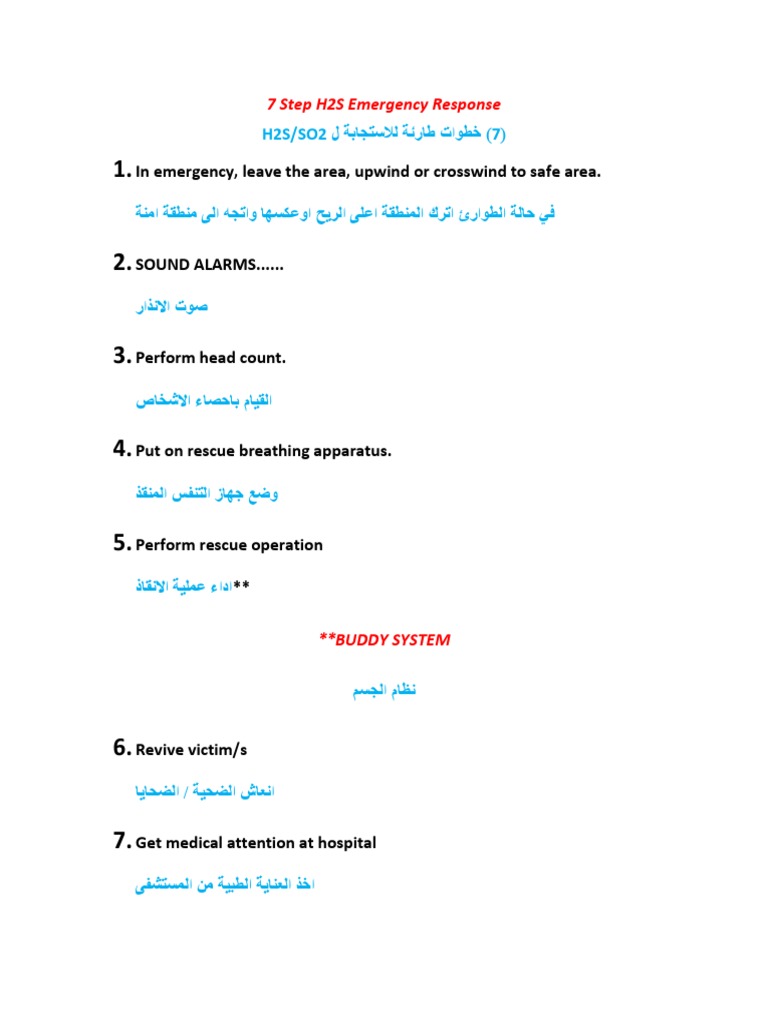 7 Step H2S Emergency Response | PDF