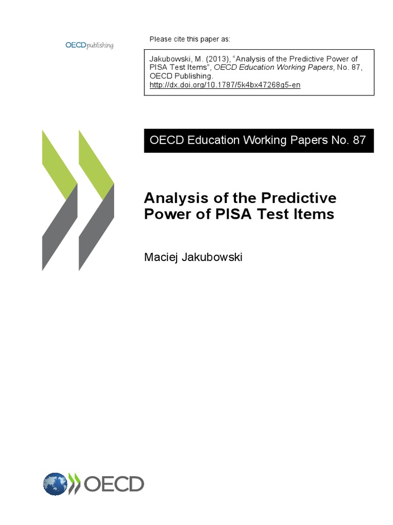 Analysis of The Predictive Power of PISA Test Items: OECD Education ...