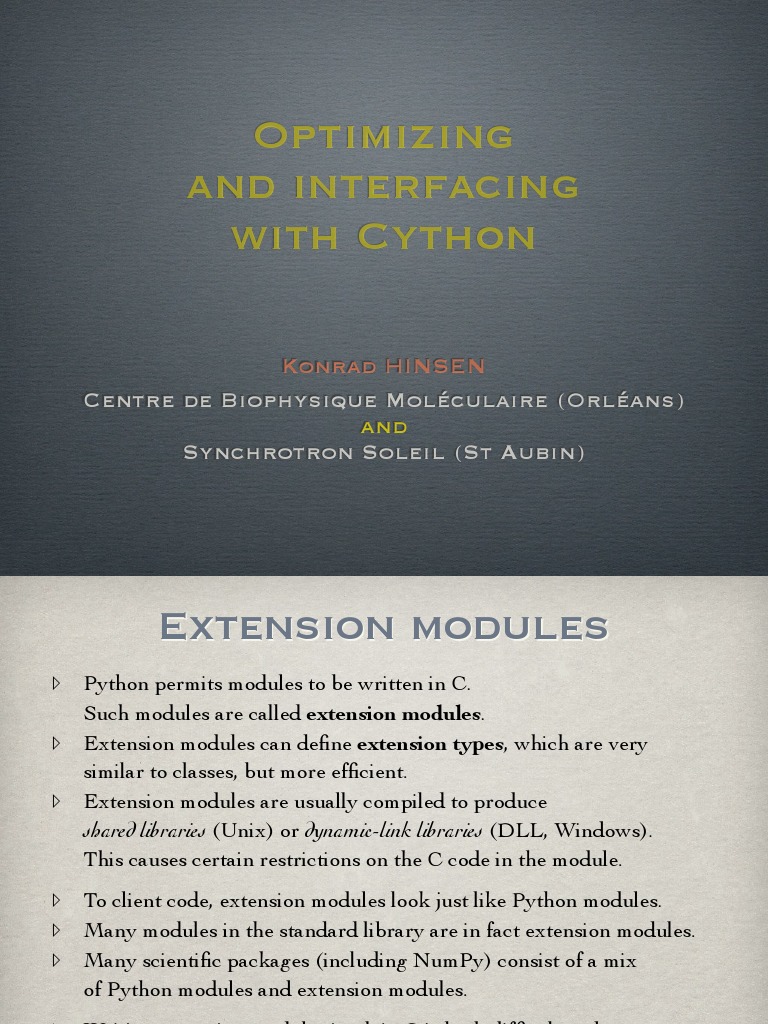 Cours Cython | PDF | C (Programming Language) | Integer (Computer Science)