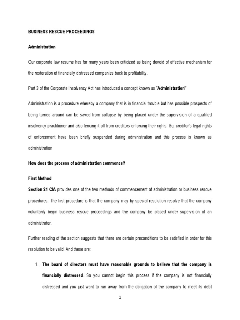 Business Rescue Procedures and Winding Up of Companies | PDF | Liquidation | Receivership