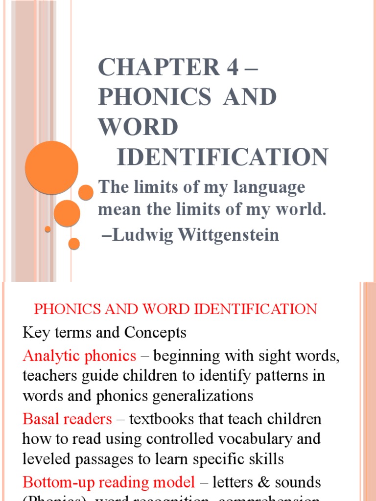 Chapter 4 Phonics and Word Identifcation | PDF | Phonics | Syllable