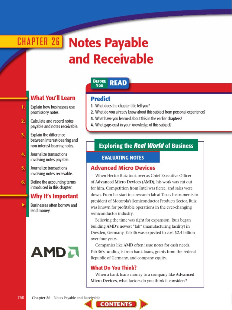 Notes Payable and Receivable: What You'll Learn | PDF