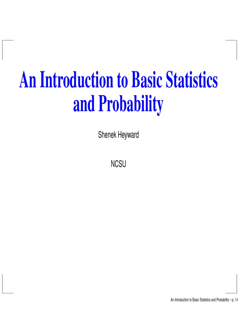 Intro To Basic Statistics | PDF | Normal Distribution | Variance