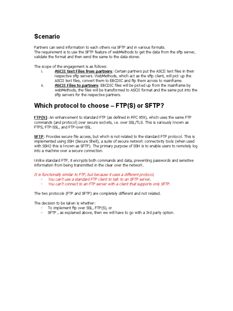 SFTP Webmethods Understandingdoc | PDF | File Transfer Protocol ...