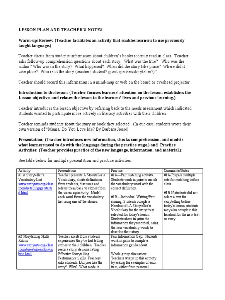 Detailed Lesson Plan | PDF | Storytelling | Reading Comprehension