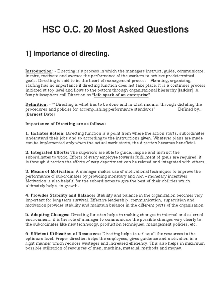 HSC Ocm Imp | PDF | Goal | Human Resources