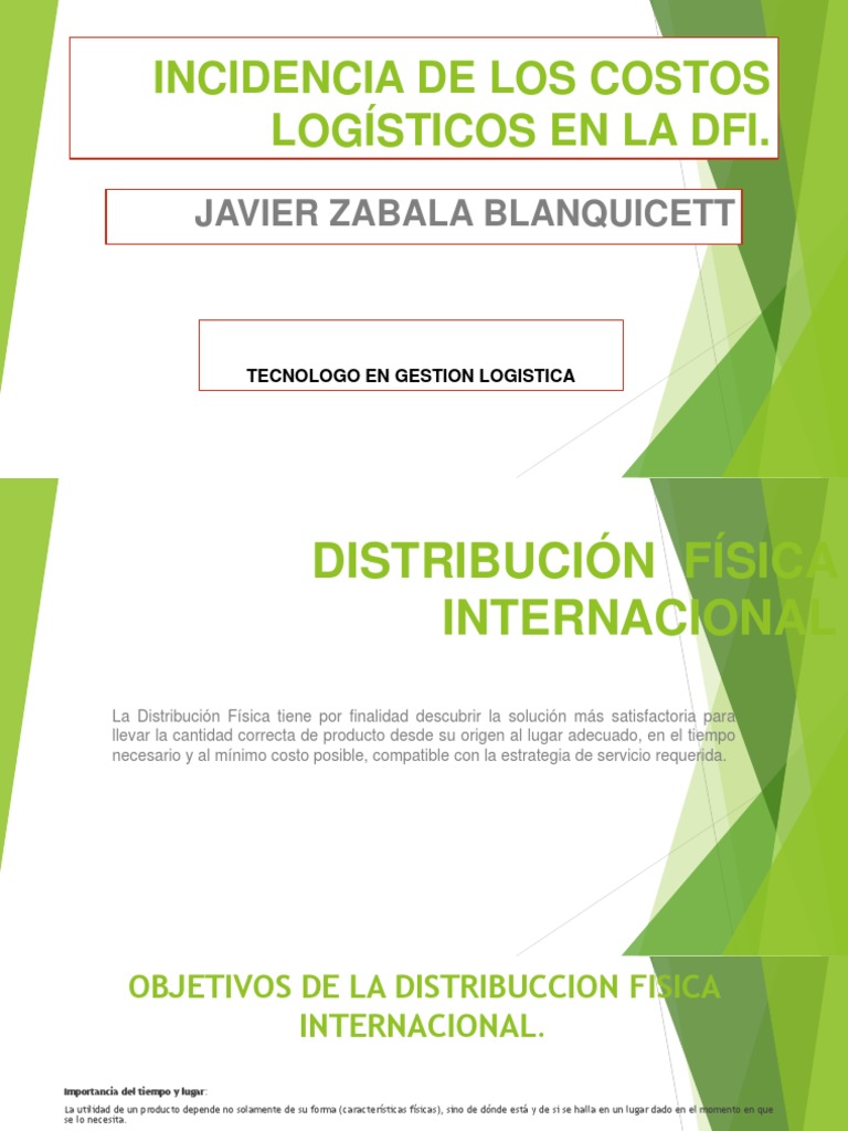 Incidencia de Los Costos Logisticos en La Dfi | PDF | Logística | aduana