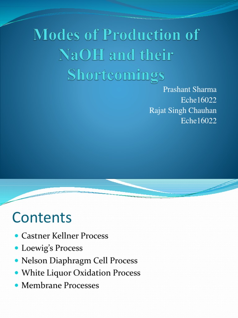Castner Kellner Process | PDF | Sodium Hydroxide | Sodium
