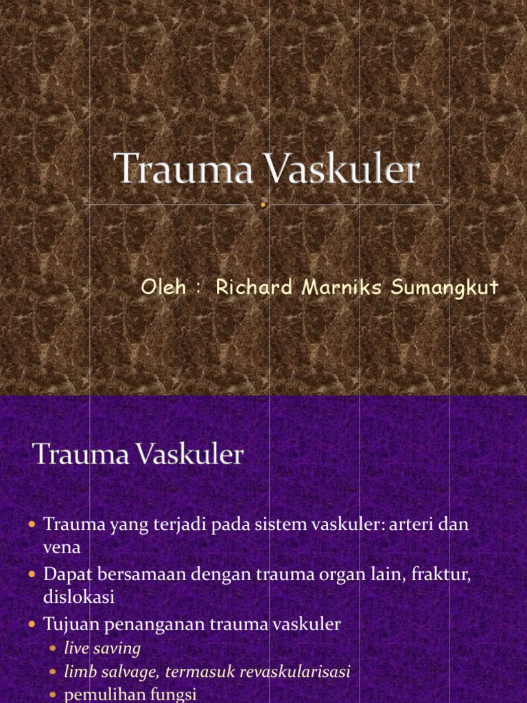 3.trauma Vaskular Richard S | PDF | Blood Vessel | Thrombosis