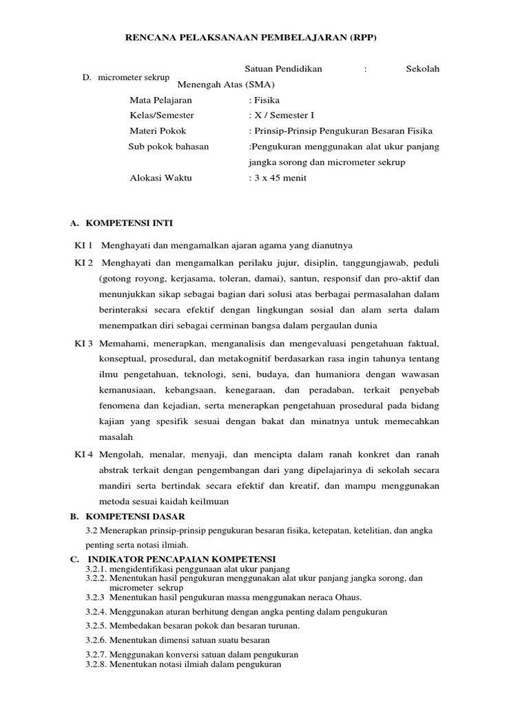 RPP Pengukuran | PDF