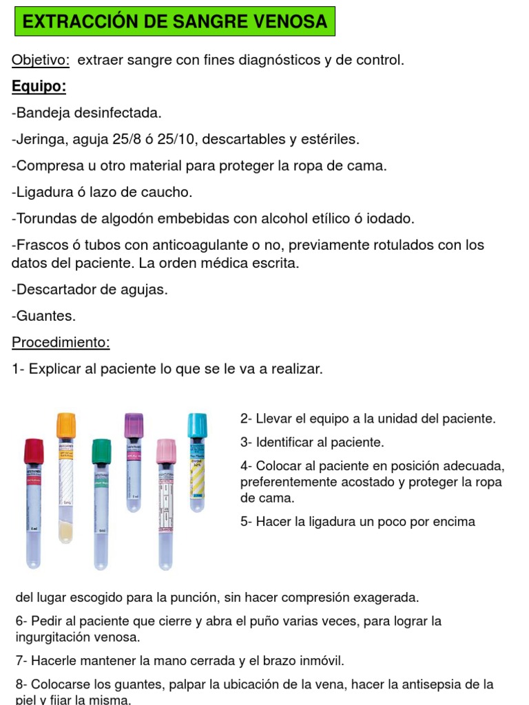 Orden De Extracción De Sangre