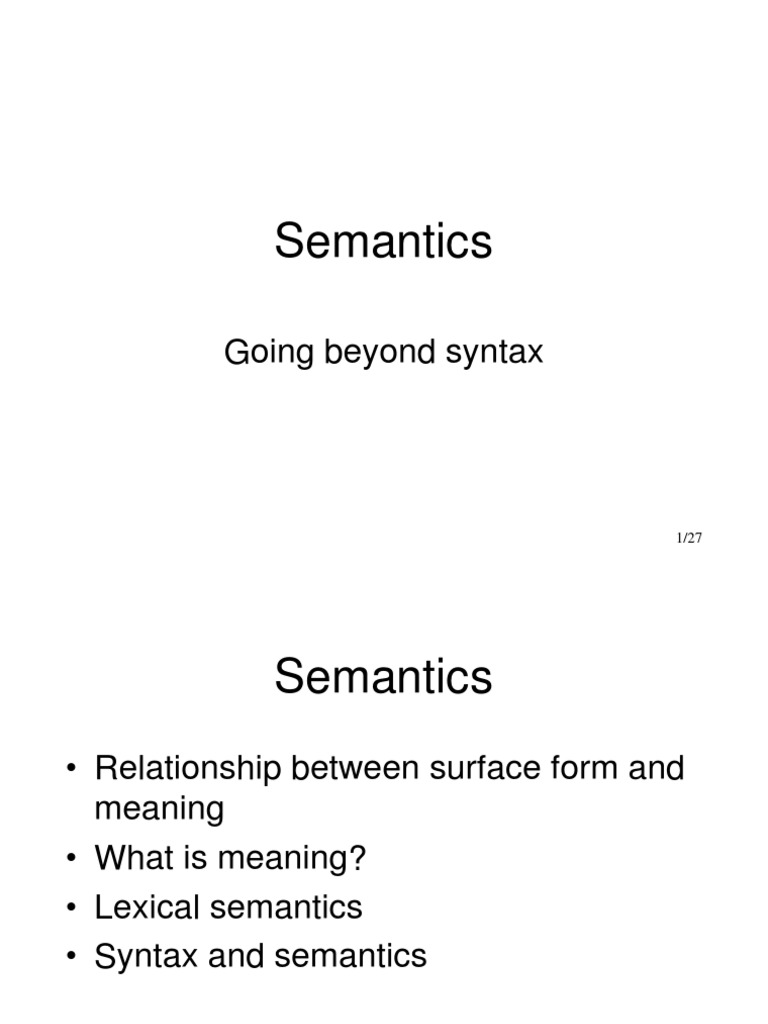 Semantics | PDF | Lexical Semantics | Semantics