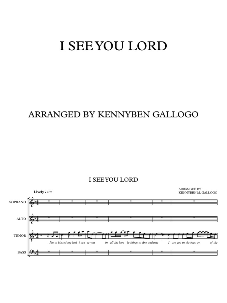 I See You Lord Choral Arrangement For DOXOLOGY | PDF