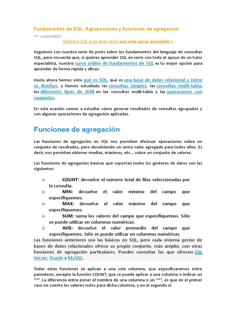 Fundamentos de SQL EJEMPLOS | PDF | SQL | Tabla (base de datos)
