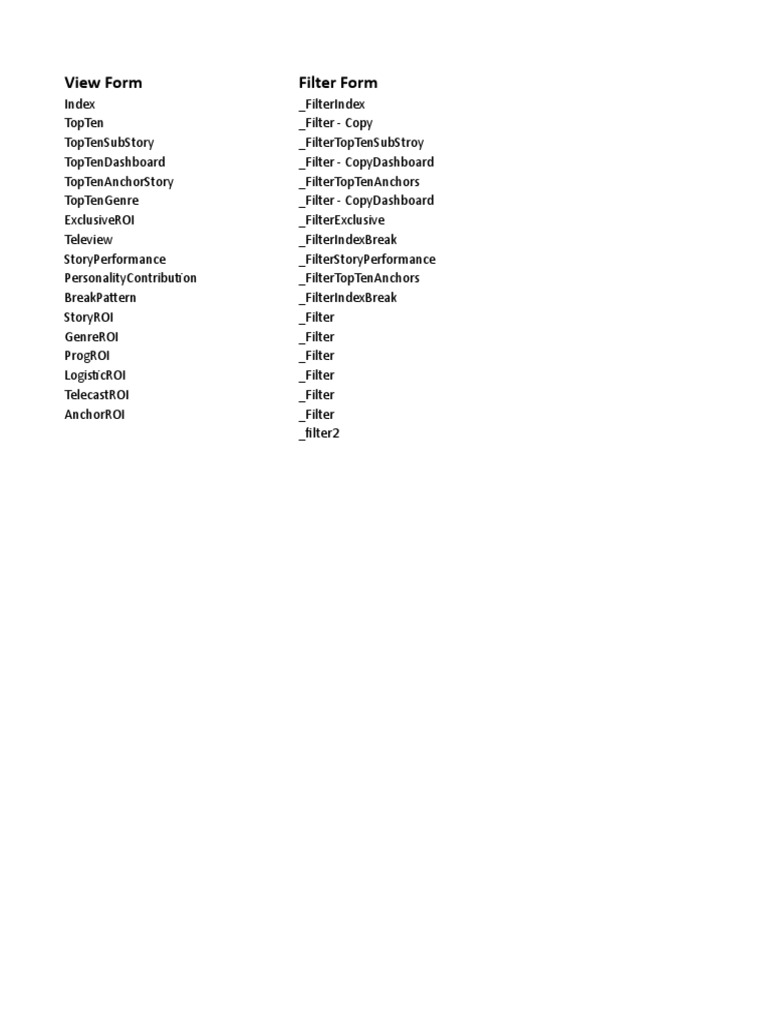 View Form Filter Form | PDF