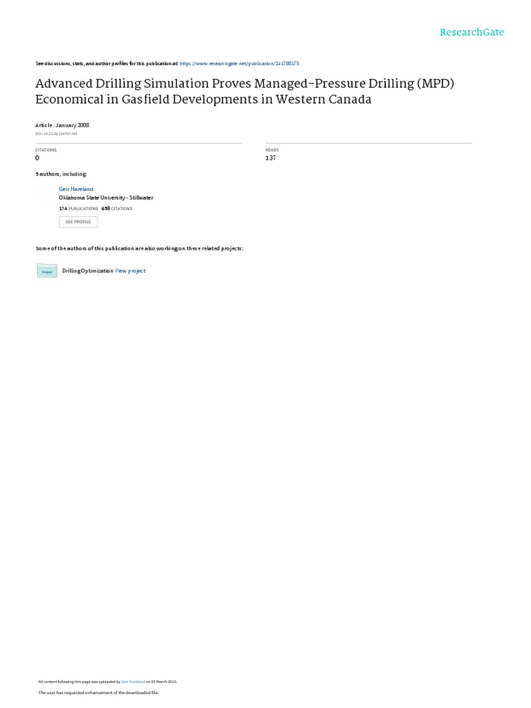 Advanced Drilling Simulation Proves Managed-Pressure Drilling (MPD ...