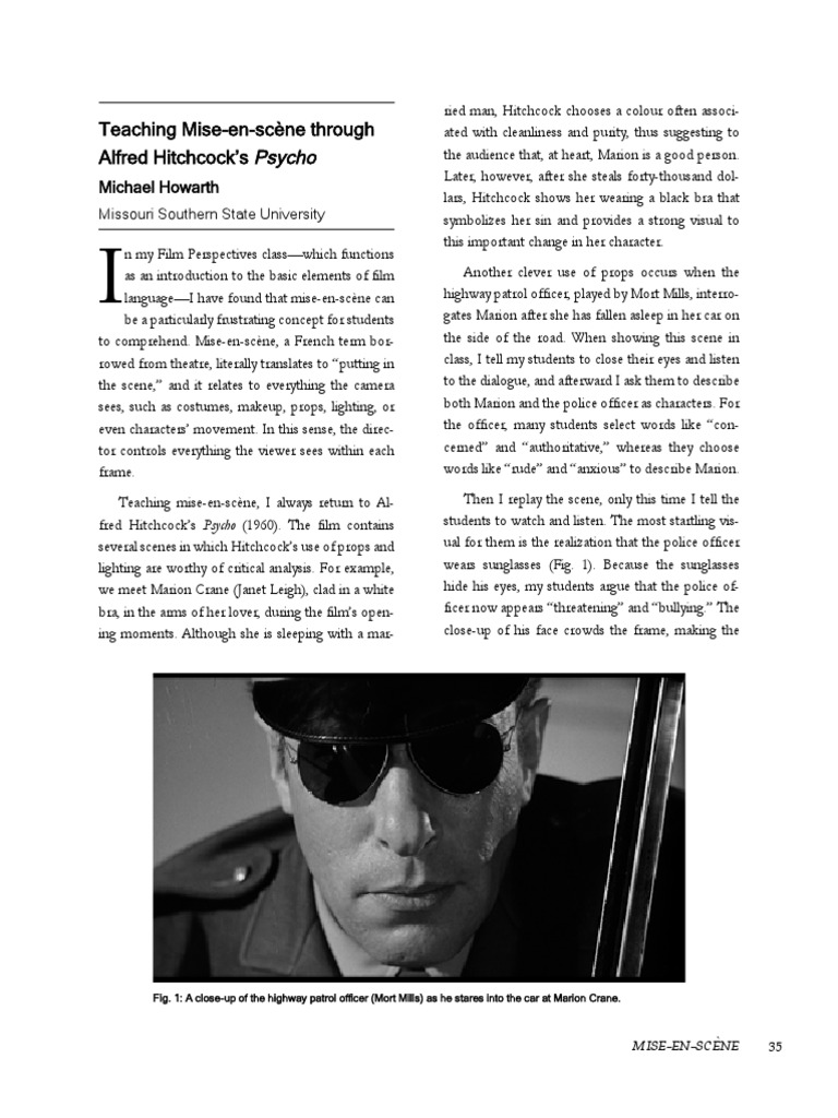 Teaching Mise en Scene Through Psycho | PDF | Alfred Hitchcock